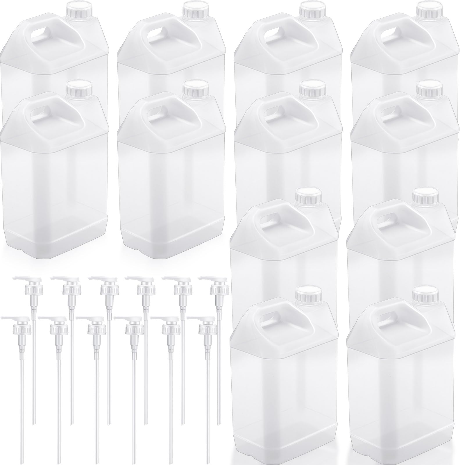 Tanlade 12 Pcs Plastic Gallon Jug with Gallon Pump Dispenser and Child ...