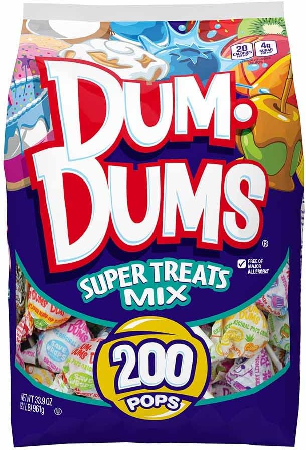 Amazon.com : Dum Dums Lollipops Blu Raspberry Flavor 1-50 Ct Bag ...