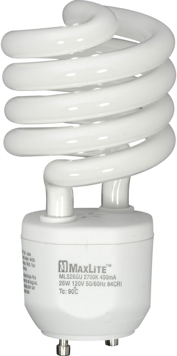 MaxLite MLS26GUWW6 GU24 Base Compact Fluorescent Light Bulb, 26-watt ...