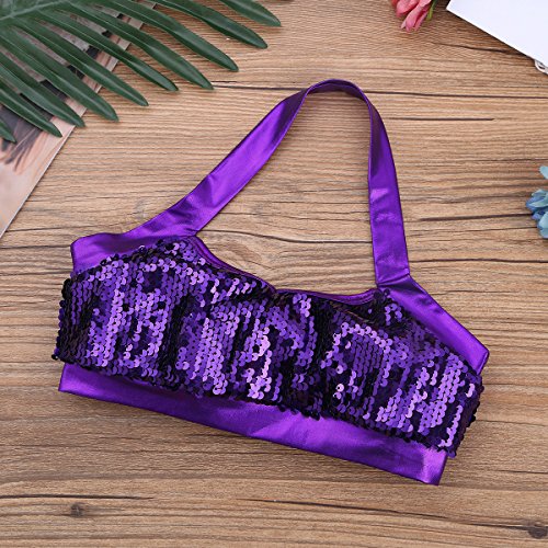 Doomiva Kids Girls Glittery Sequins Halter Bra Tops Crop Top Ballet ...