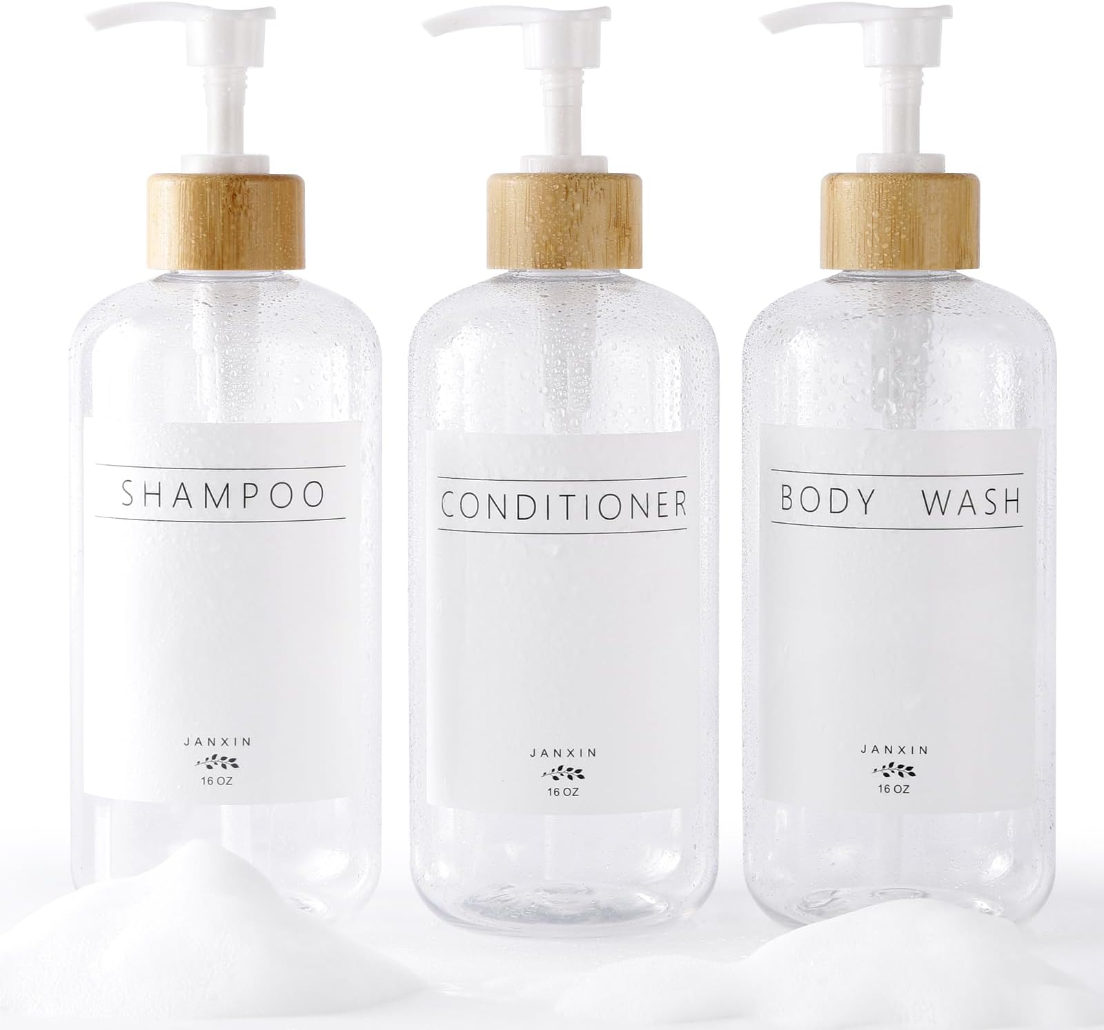 Amazon.com: Stylish Shampoo and Conditioner Dispenser Set of 3 - Modern ...