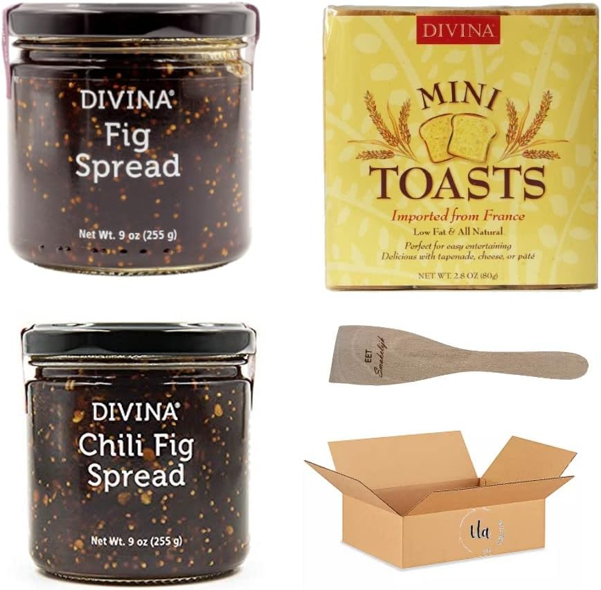 Amazon.com: Divina Fig Spread Chili and Mini Toasts Crackers Bundle ...