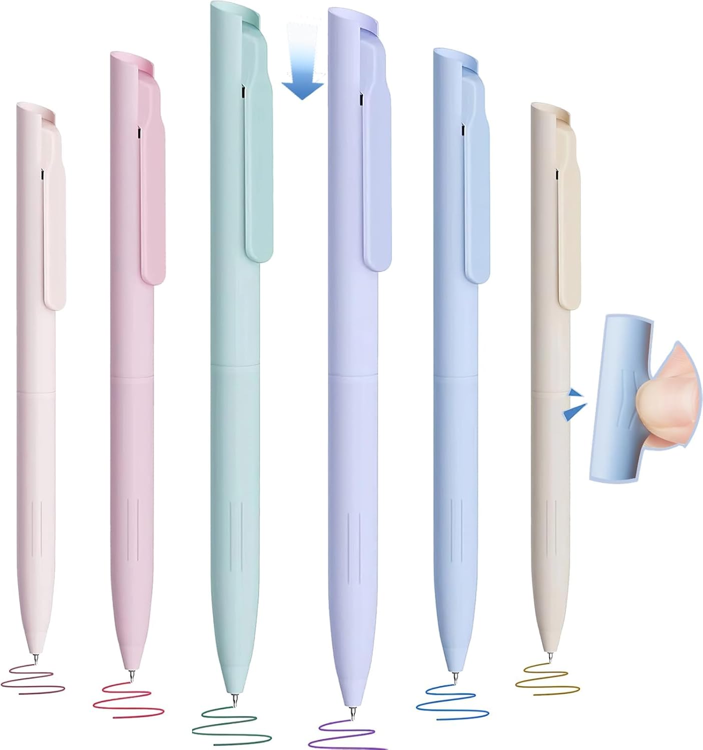 Amazon.com: Gelapa Colored Gel Pens, 6Pcs Pastel Ink Pens, 0.5mm Fine ...
