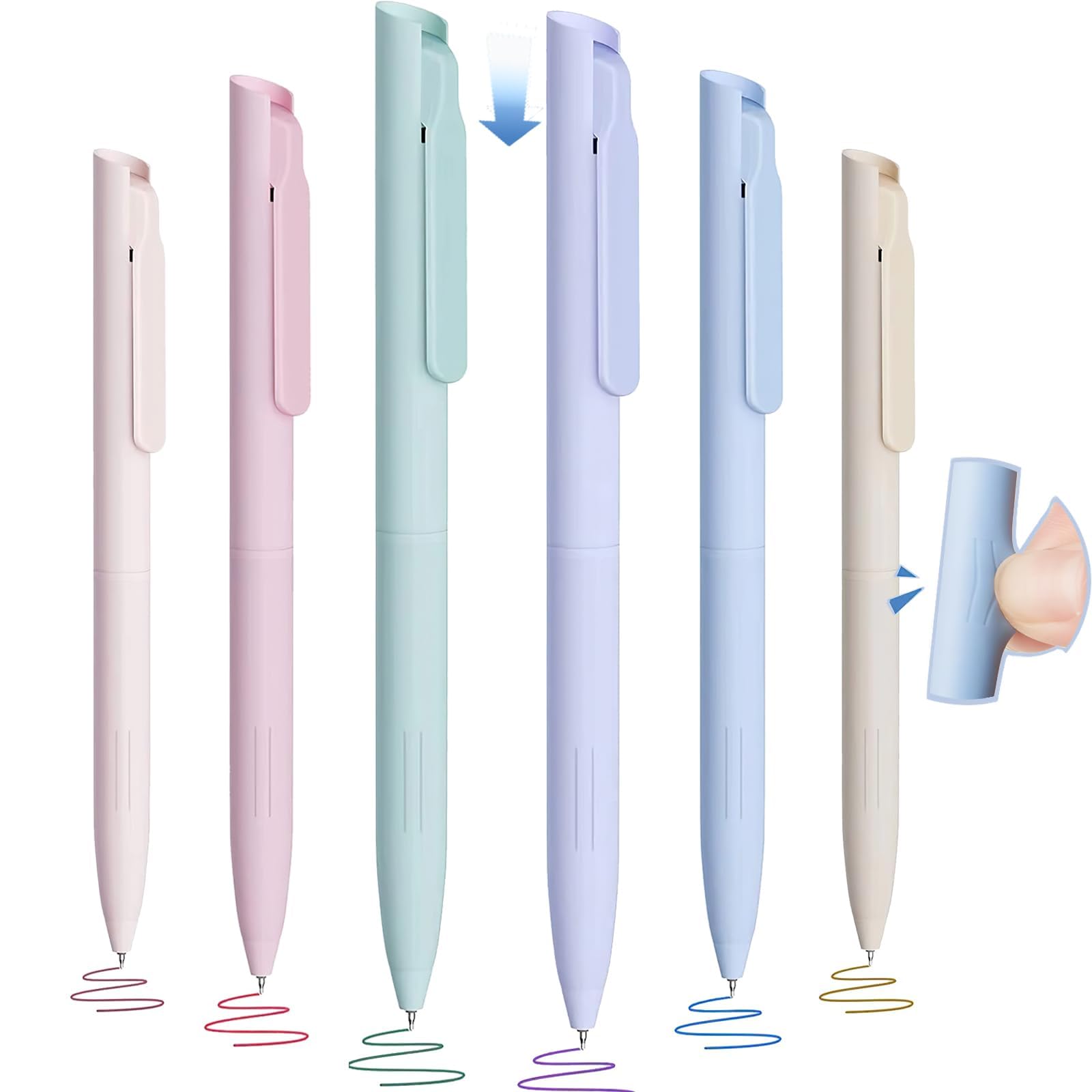 Amazon.com: Gelapa Colored Gel Pens, 6Pcs Pastel Ink Pens, 0.5mm Fine ...