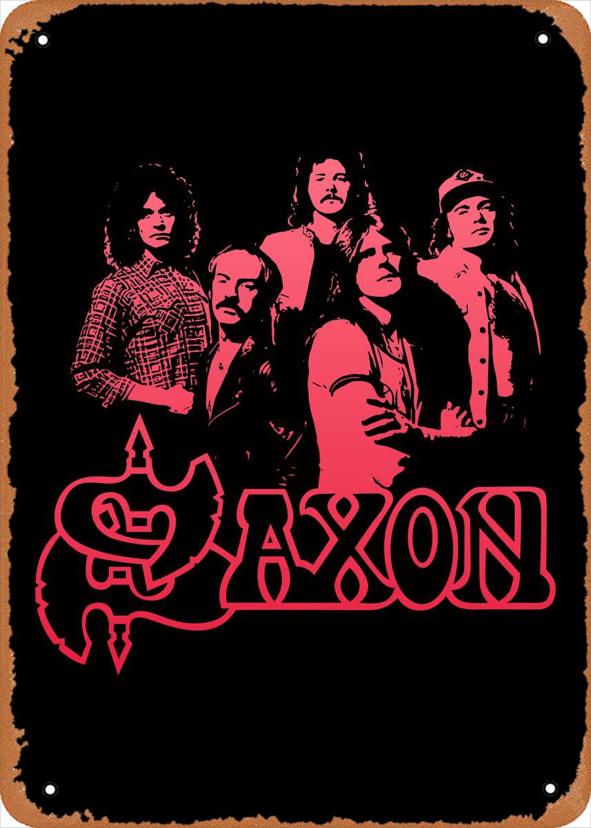 Amazon.com: Music Saxon Band Metal Tin Sign Poster Vintage Art Wall ...