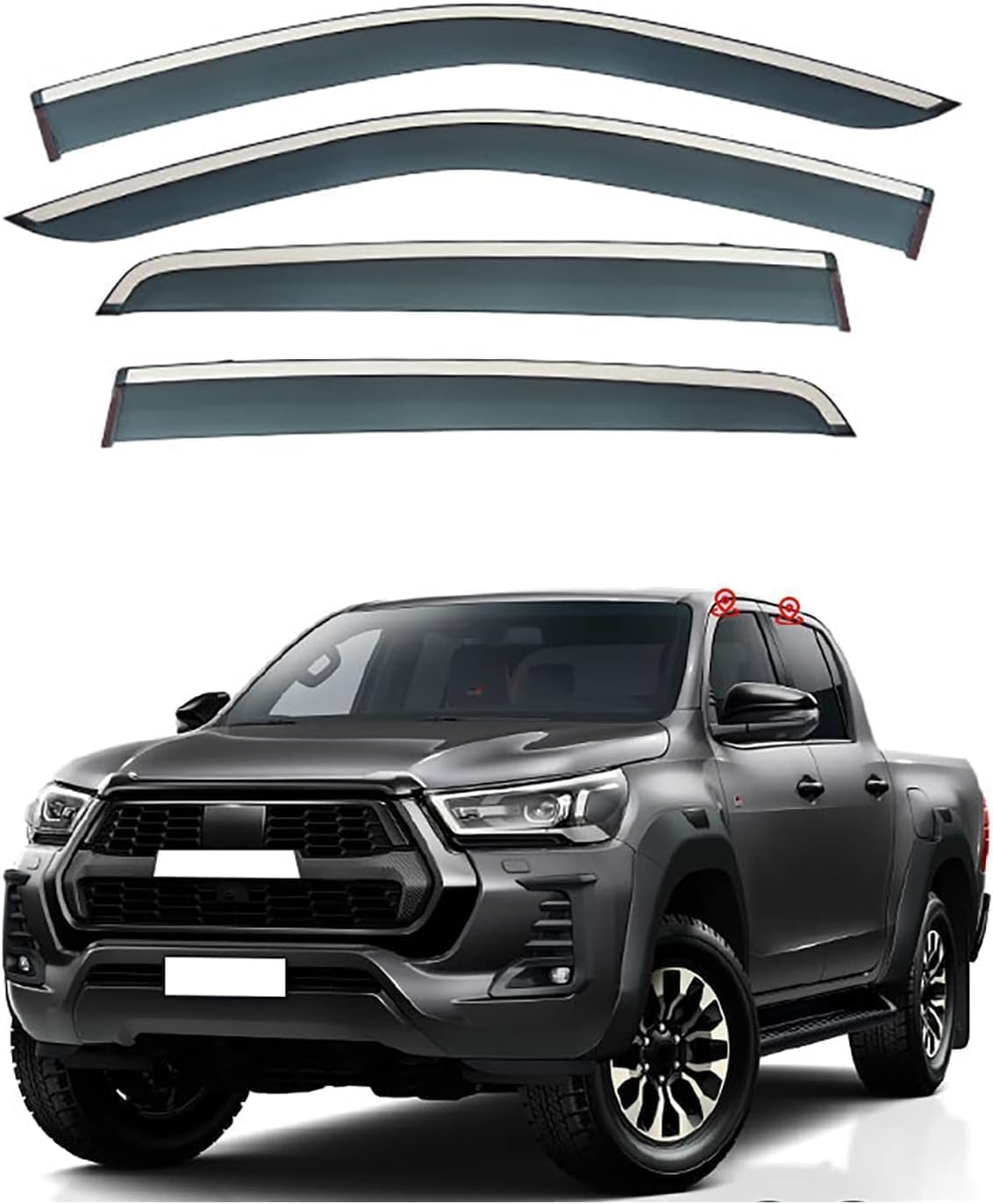 Wind Deflectors for Toyota HILUX REVO MK8-AN120-AN130 2015-2022 2023 ...