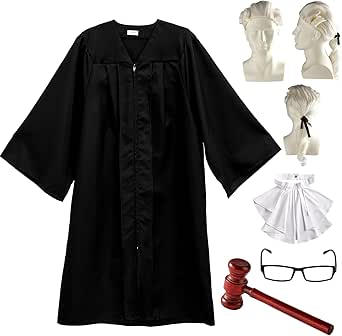 Amazon.com: 5 Pcs Halloween Judge Costume Accessory Judge Robe False ...
