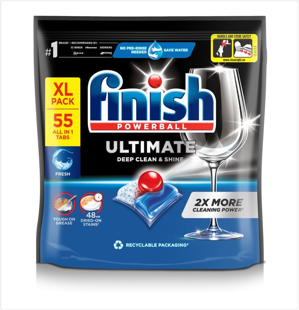 Amazon.com: Finish Ultimate All in One Regular Dishwasher Tablets 55pk ...