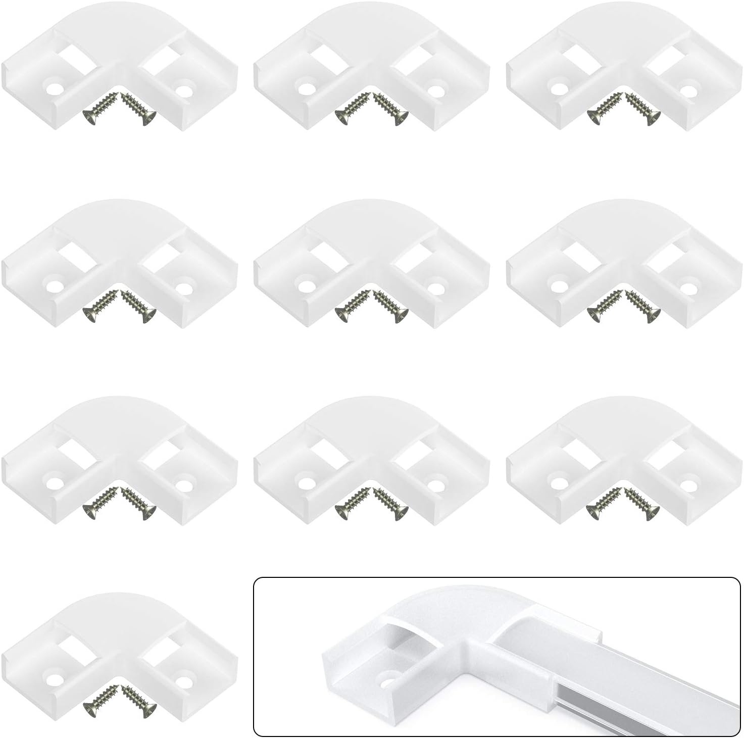 Jirvyuk 10Pcs 90 Degrees Aluminum Profile Corner Connectors for 16-17mm ...