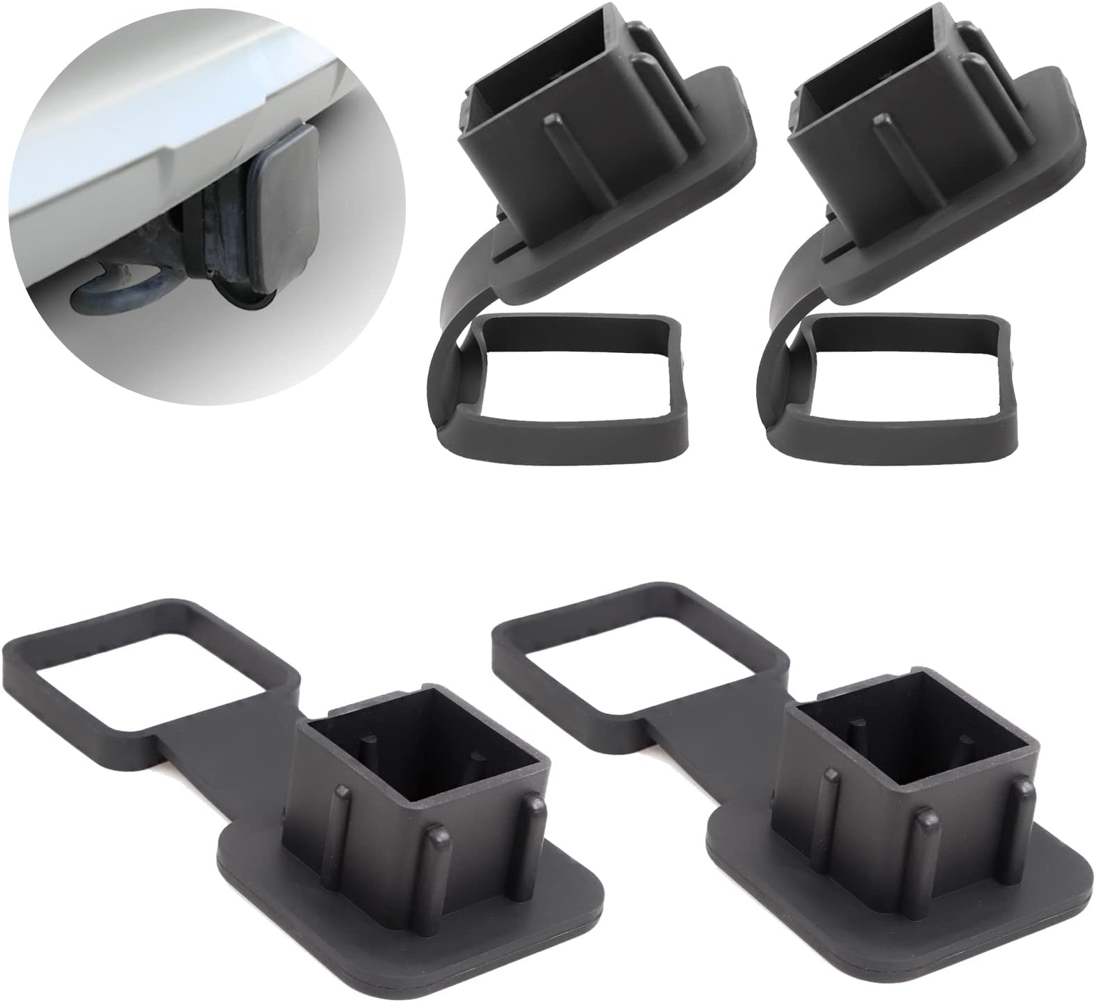 Amazon.com: 4PCS Trailer Hitch with a 2 Inch Rubber Cover Cap for Class ...