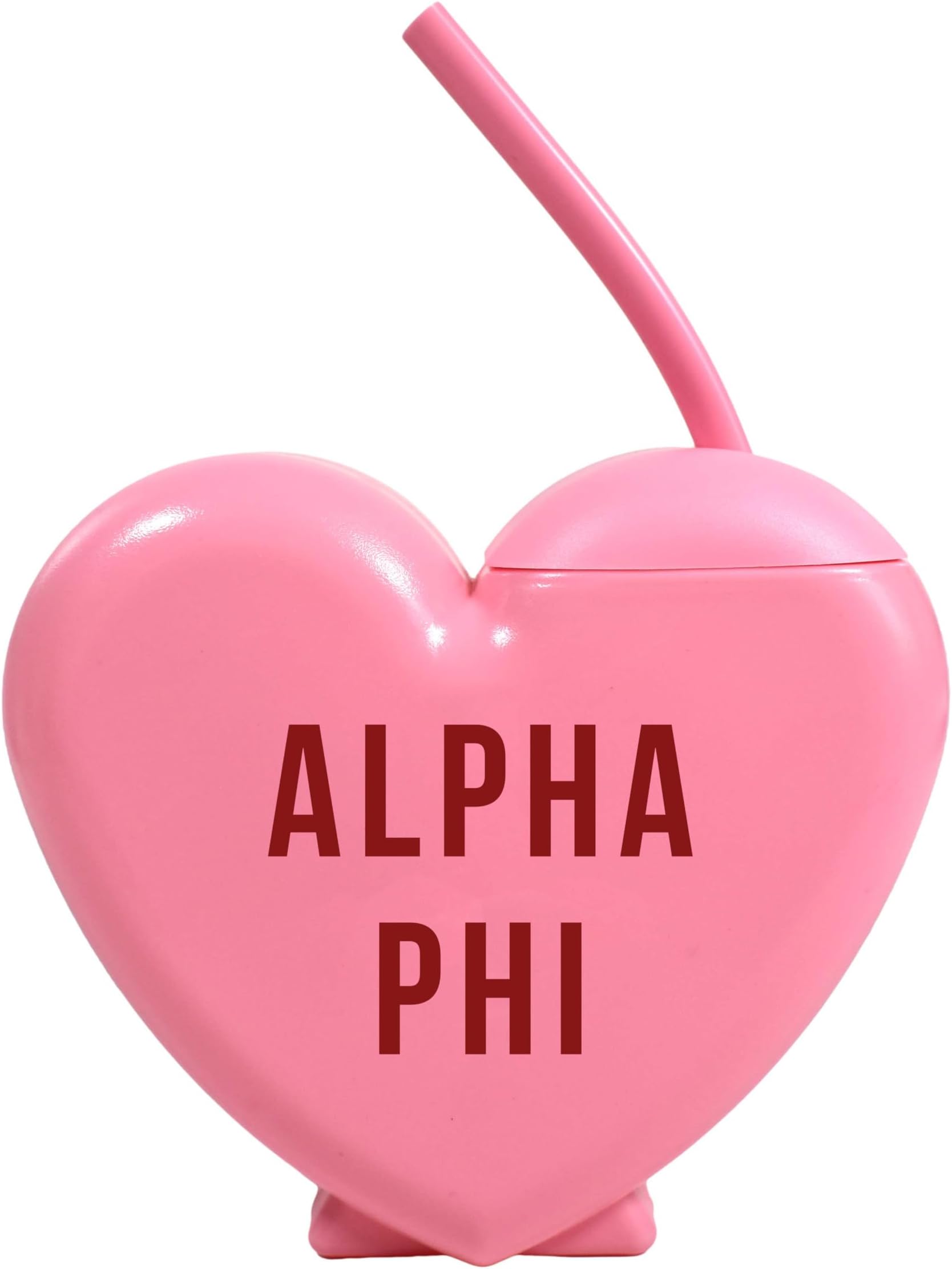 Amazon.com | Sorority Shop Alpha Phi Tumbler with Straw - Candy Heart ...
