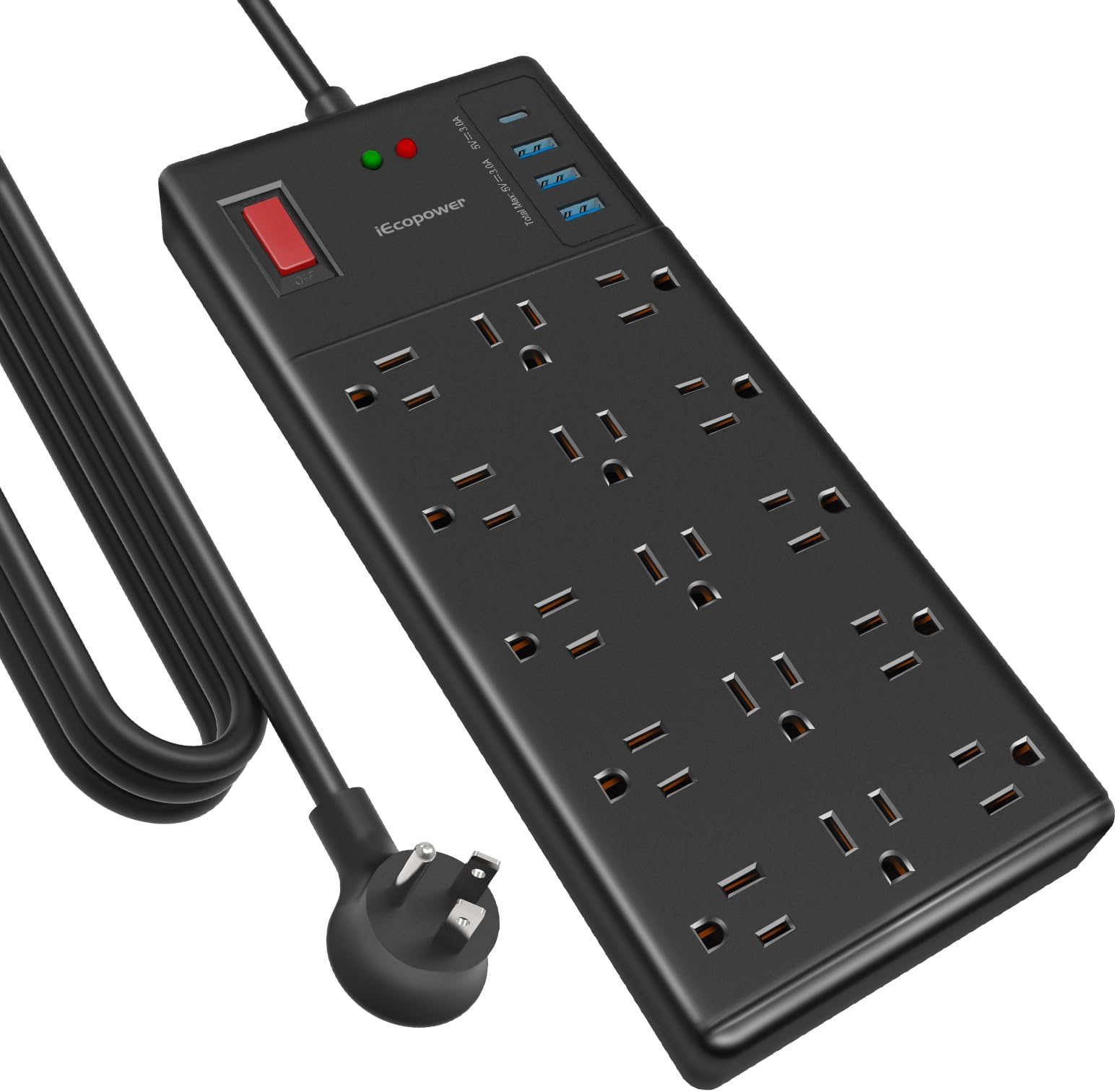 Amazon.com: Surge Protector Power Strip 15 ft cord-15 Widely Spaced ...