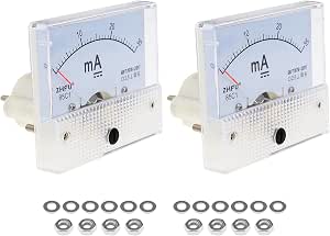 ECSiNG 2pcs DC Amp Meter Analog Voltmeter DC Analog Current Panel Meter ...