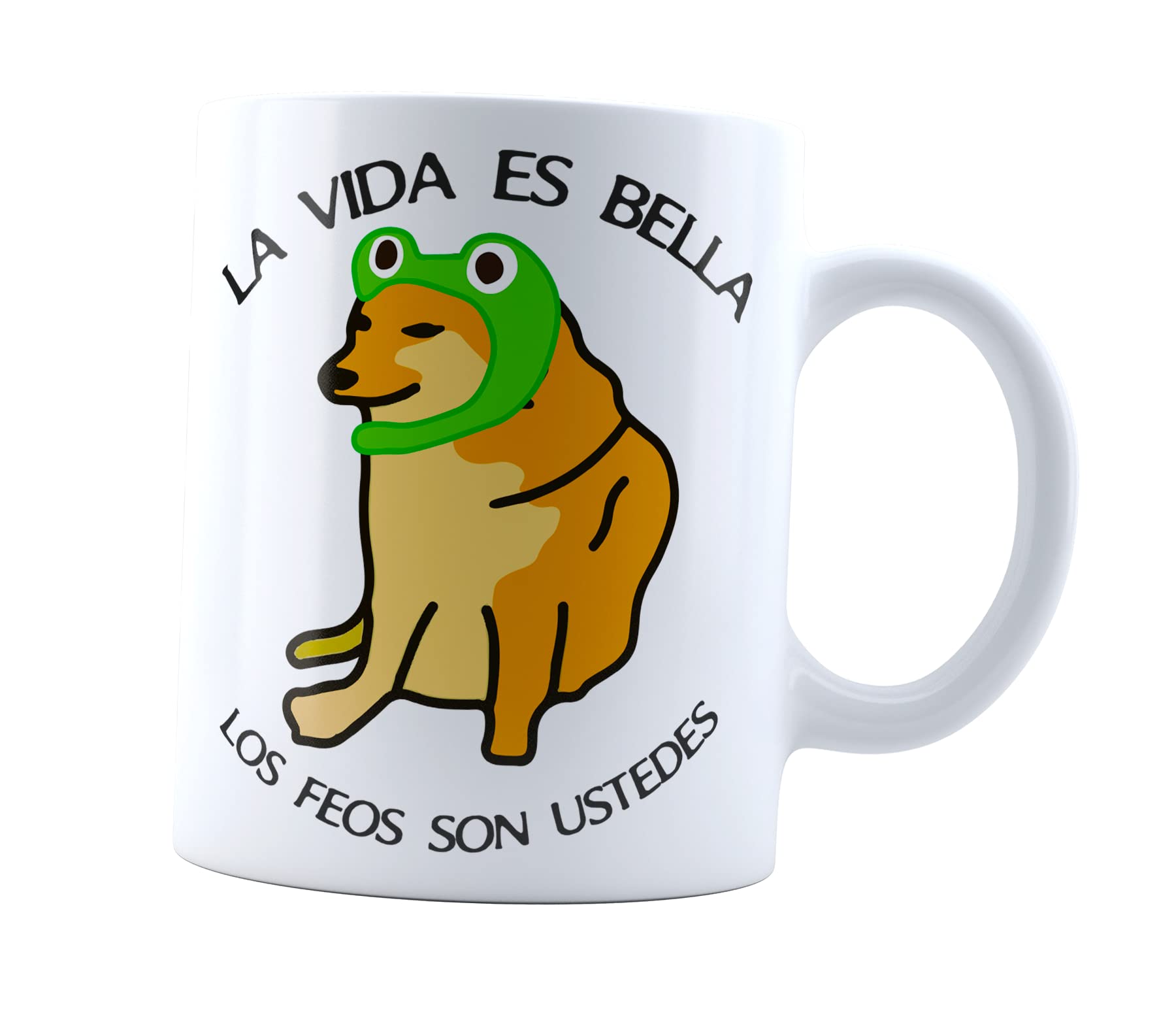 Taza Cheems Meme Rana La Vida Es Bella | Cerámica | Para Café Té ...