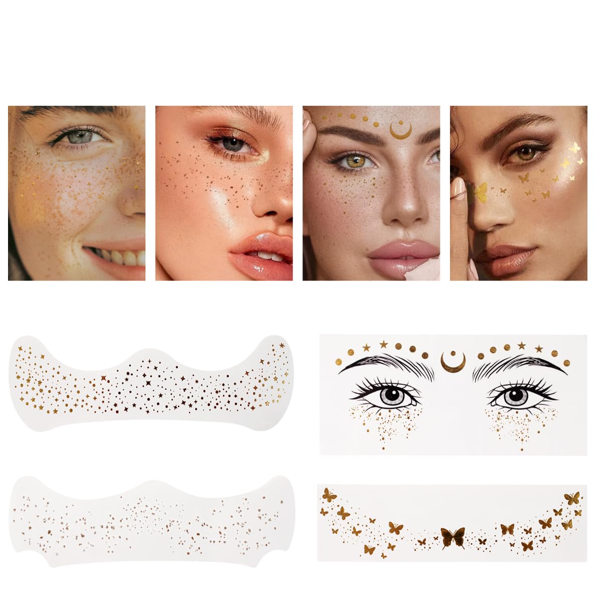 KARLOR temporary freckles tattoos metallic gold freckles sticker ...