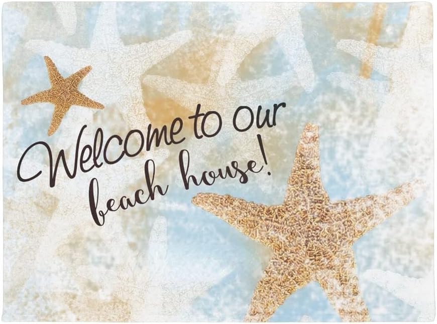 Amazon.com: Coastal Starfish Print | Welcome Doormat Scenery Entrance ...