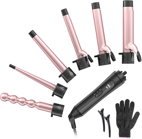 Amazon.com: 6-in-1 Curling Iron, Professional Instant Heat Up Hair ...
