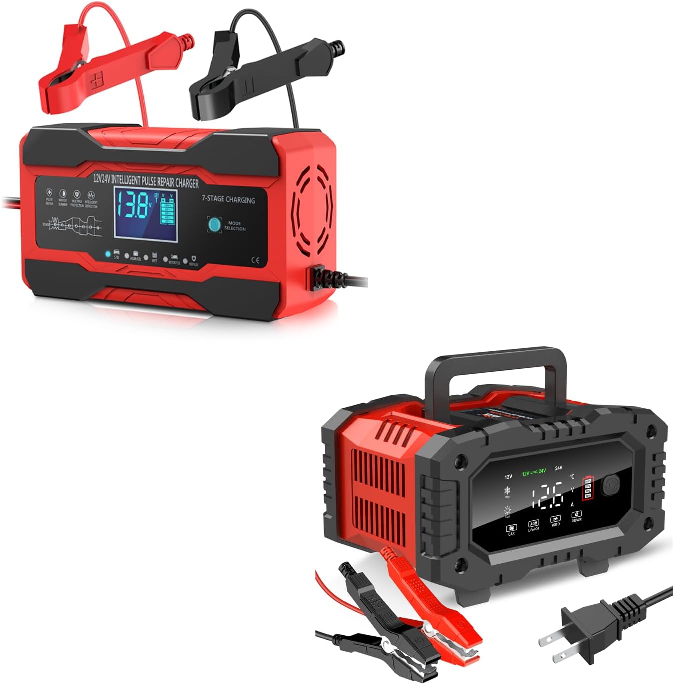 Amazon.com: YONHAN 10-Amp Battery Charger + 20 Amp Battery Charger with ...