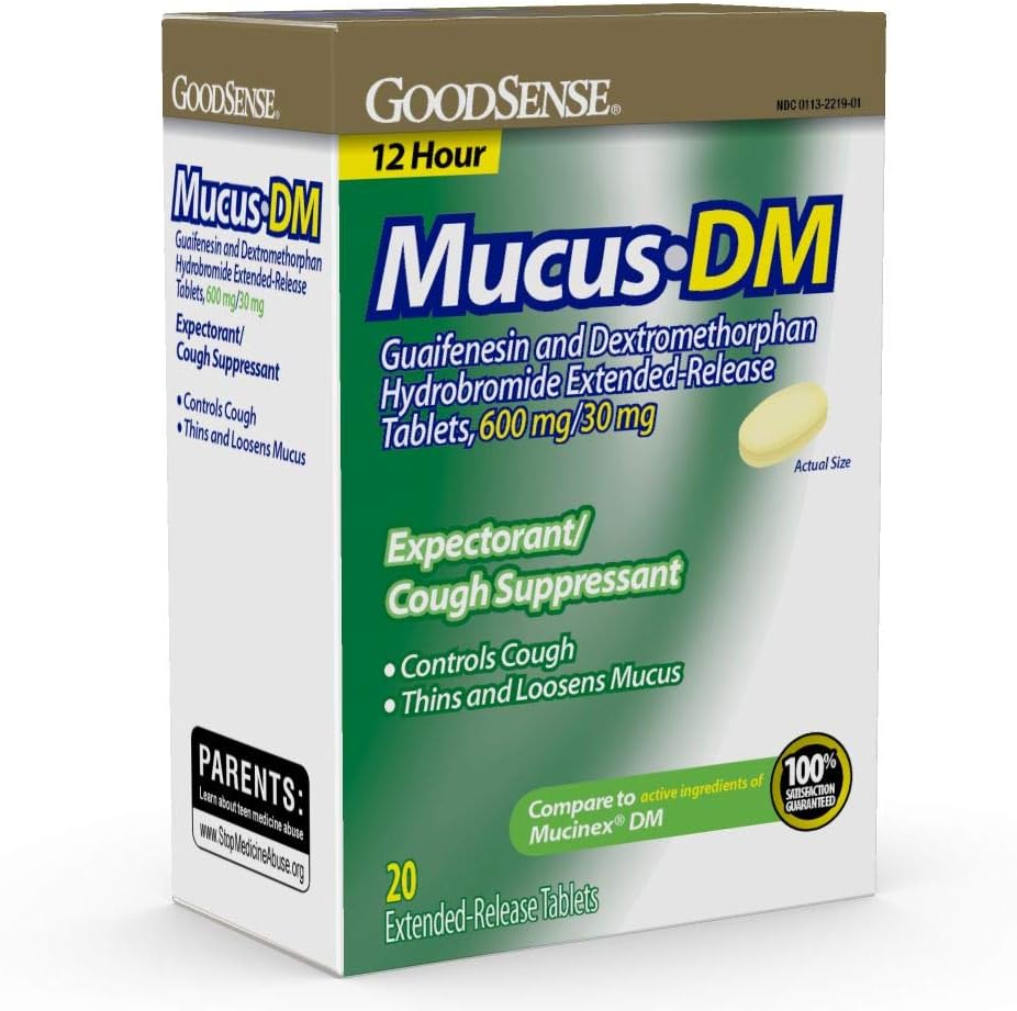 Amazon.com: GoodSense Maximum Strength Mucus DM Expectorant and Cough ...