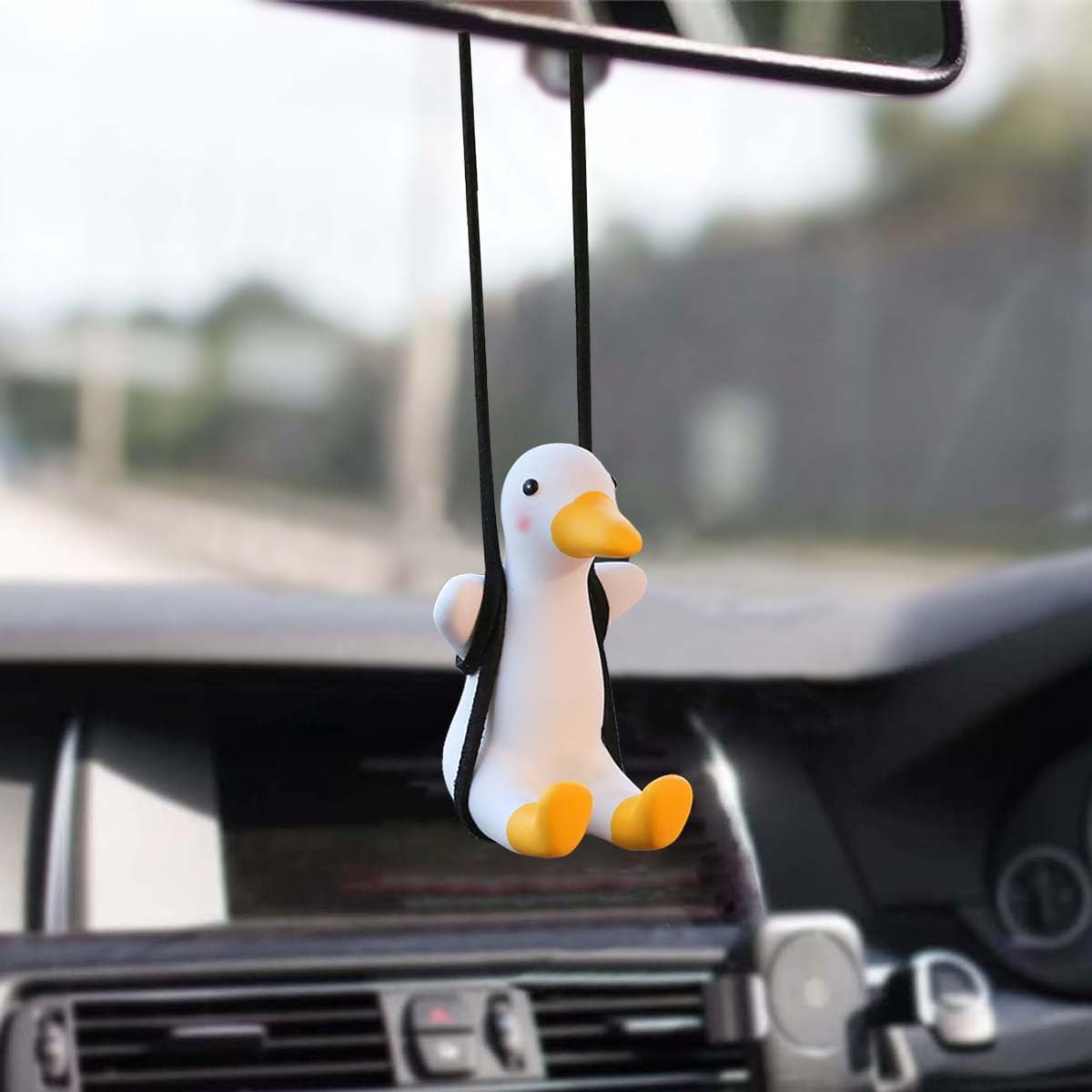 Amazon.com: Cute Swinging Duck Car Hanging Ornament,Rear View Mirror ...