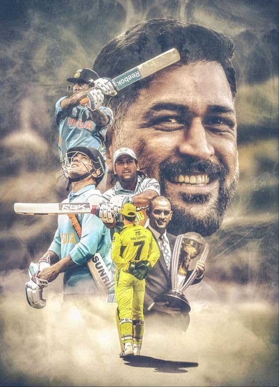 MS Dhoni Poster - 170 GSM 12x18 Unframed Multicolor Perfect for your ...
