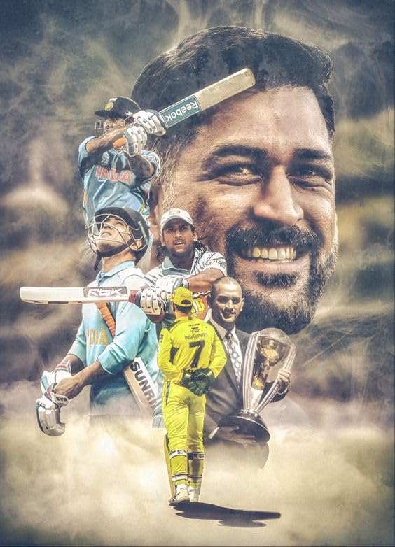 MS Dhoni Poster - 12x18 Inches | 170 GSM Gloss Finish | High Resolution ...