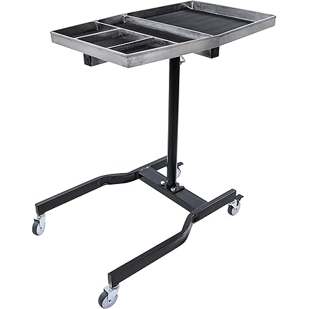 Aain® L018A Heavy-Duty Adjustable Work Table with Wheels, Mechanic Tray ...