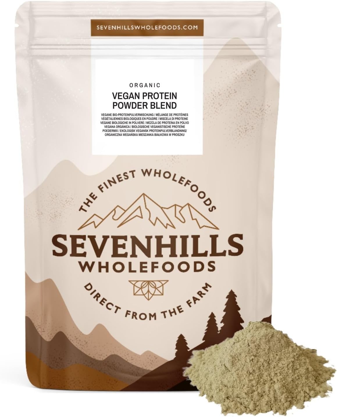 Sevenhills Wholefoods Organic Vegan Natural Protein Powder Blend 900g ...