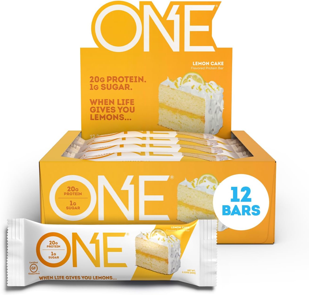 Amazon.com: ONE Protein Bars, Lemon Cake, Gluten Free Protein Bars with ...