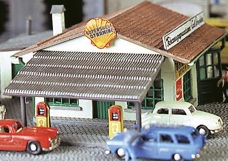 Faller N Scale Gas Station Model Kit With Lighting Faller Gas Station ...