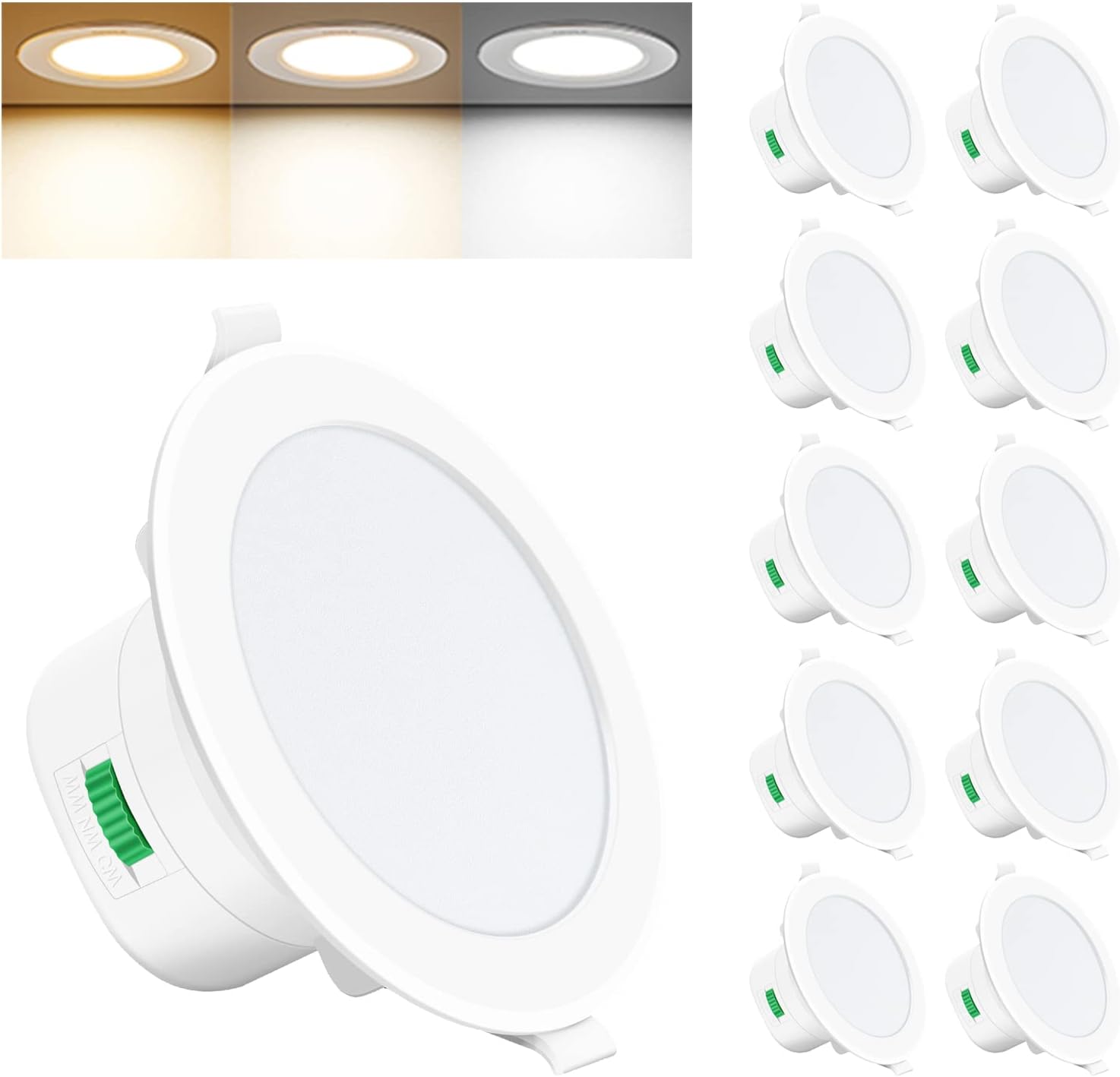 ALUSSO 10 Pack LED Recessed Ceiling Light Dimmable 230V, 12W CCT ...