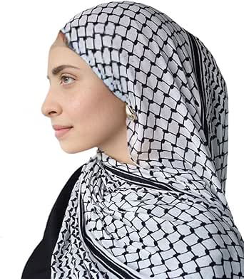 Amazon.com: URGARMENT Palestinian Keffiyeh Shemagh Hijab Scarf, Muslim ...