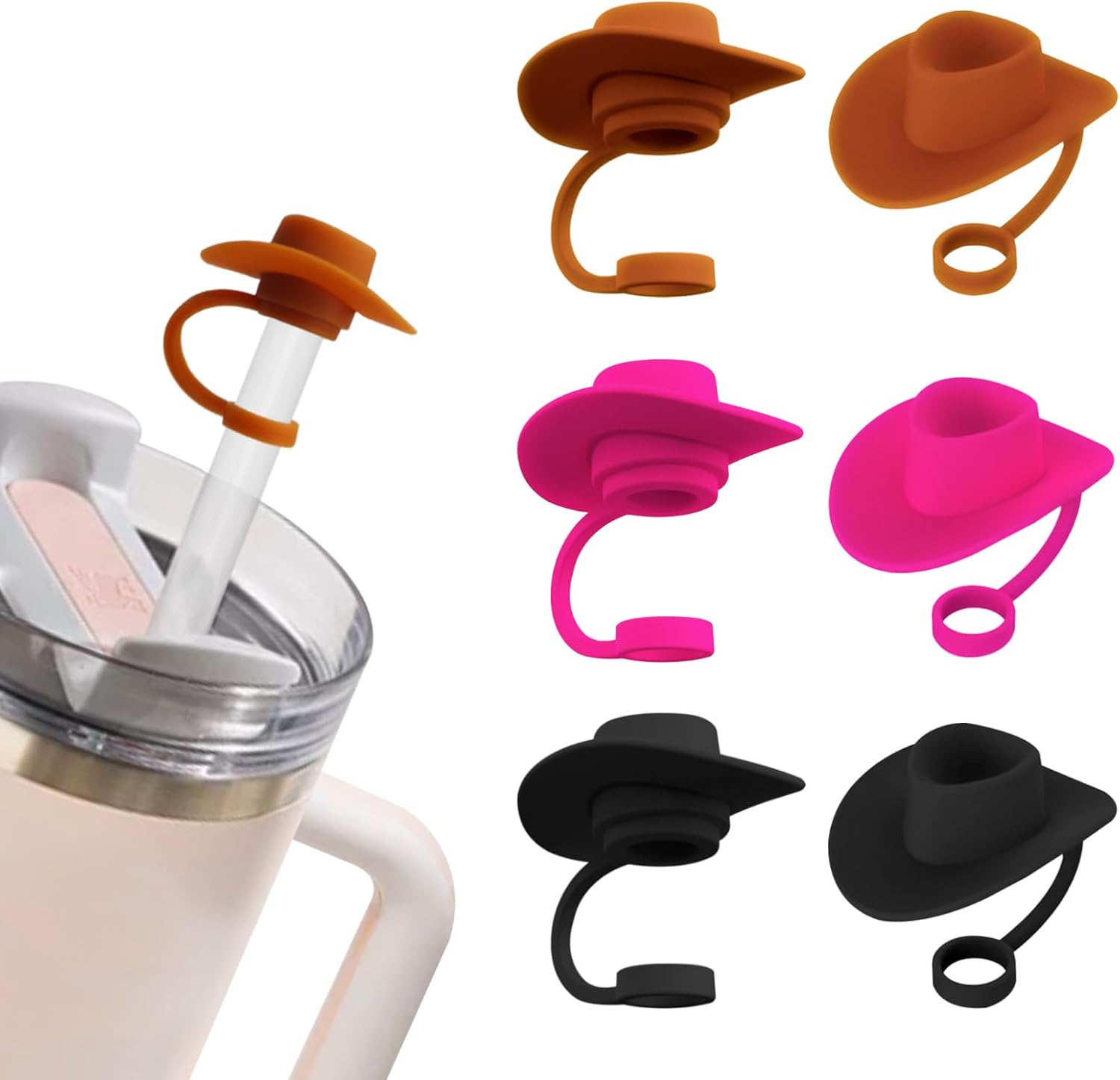 Amazon.com: LIQALU 6 PCS Cute Straw Cover Toppers for 8-10 mm Straw, Silicone Straw Tips Lid ...