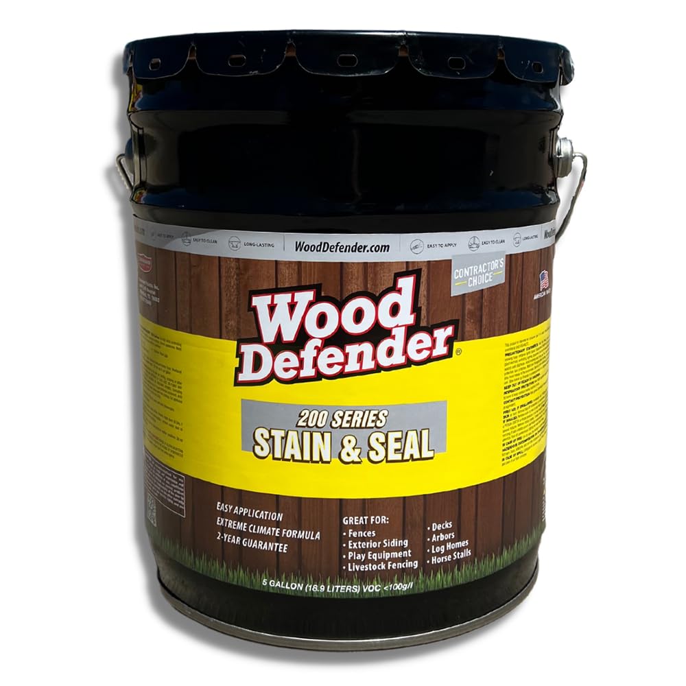 Wood Defender 200 Series Black Semi-Transparent Stain & Sealer 5-gallon ...
