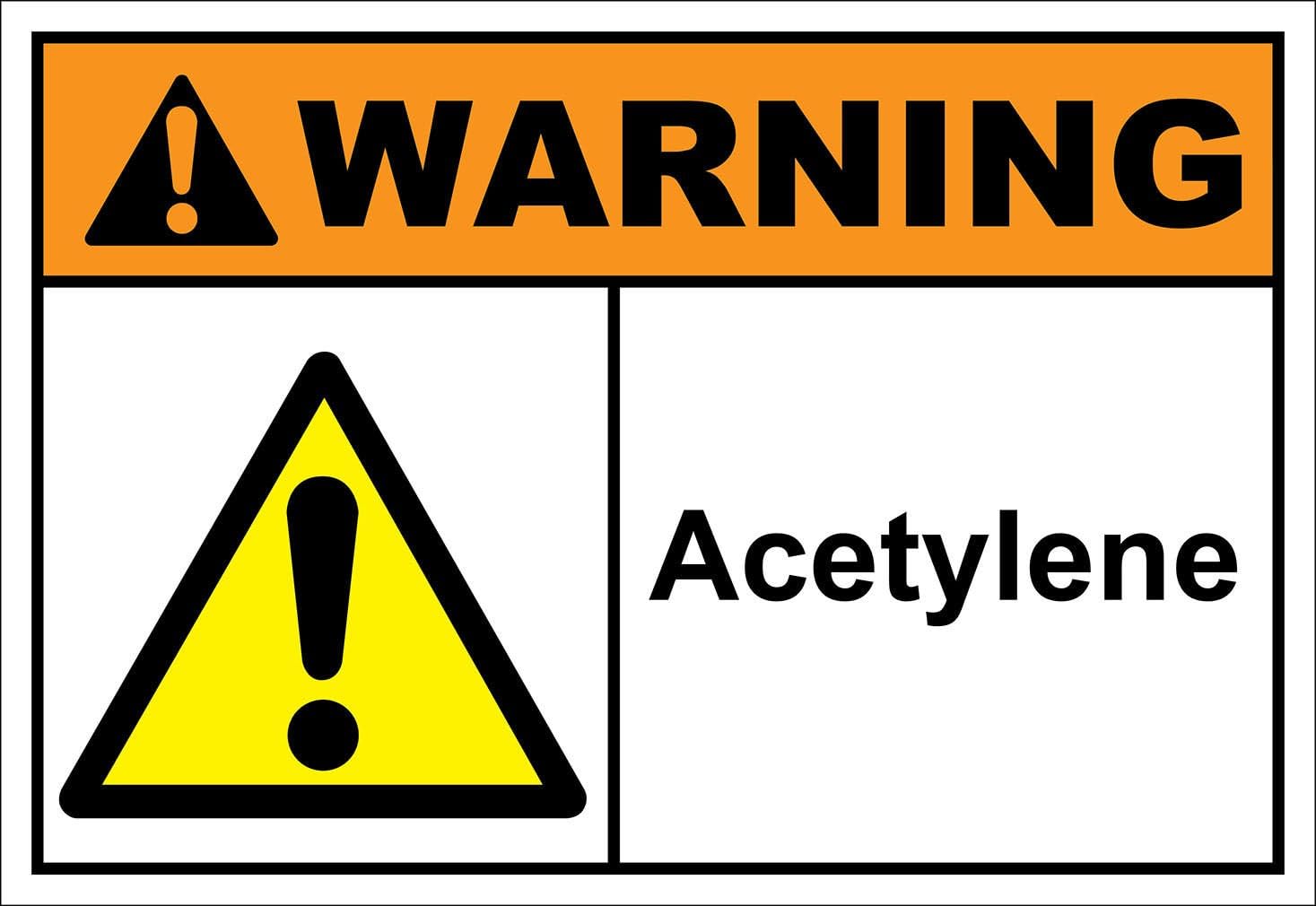Amazon.com: Acetylene Warning OSHA / ANSI LABEL DECAL STICKER Sticks to ...