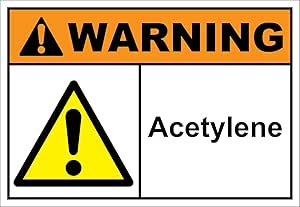 Amazon.com: Acetylene Warning OSHA / ANSI LABEL DECAL STICKER Sticks to ...