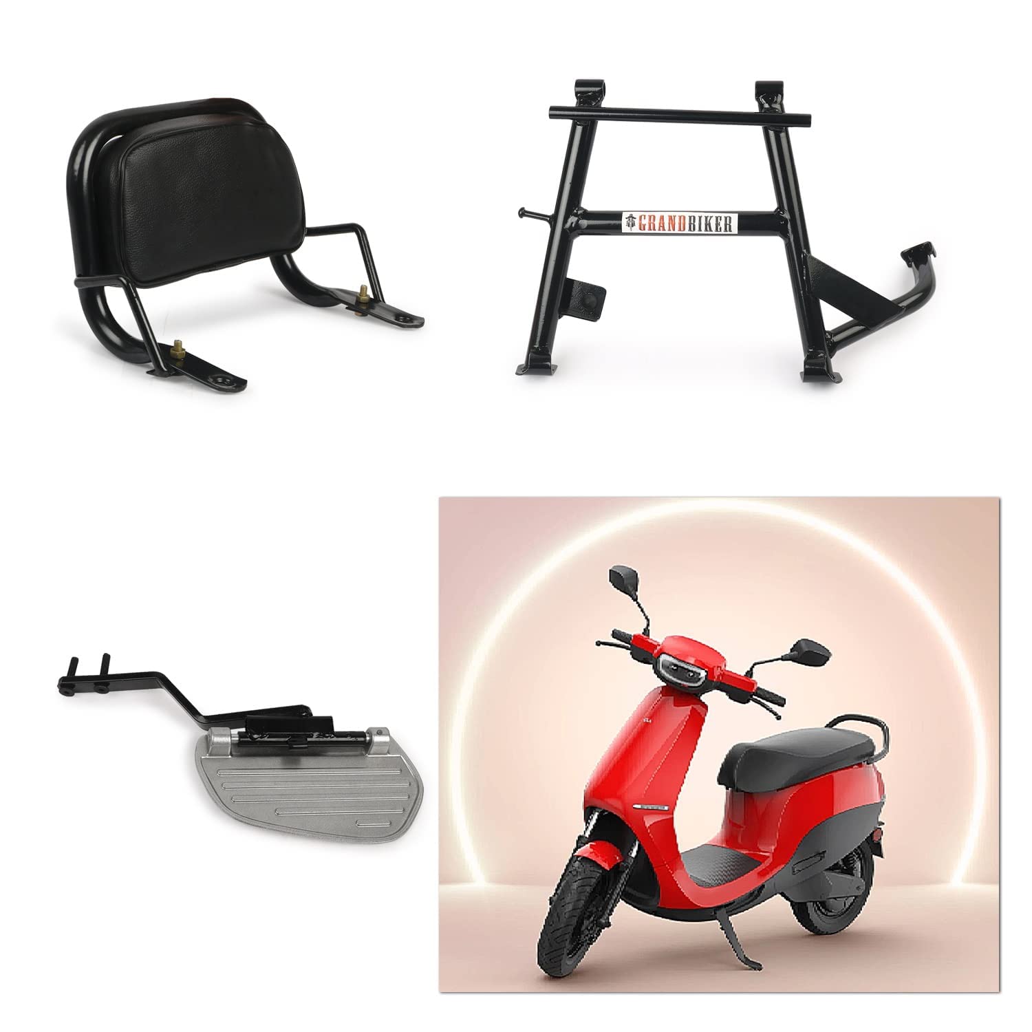 Grandbiker Backrest, Center Stand & Foot Rest for Ola S1 & Ola S1 Pro 3 ...
