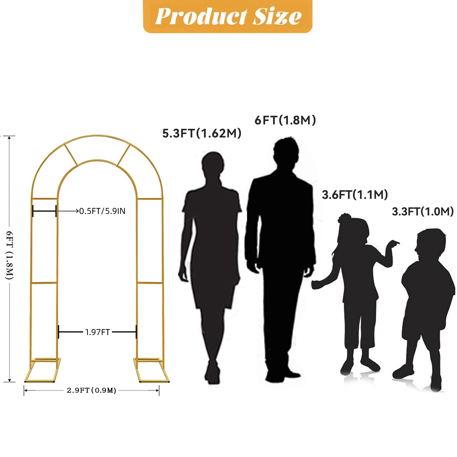 Snapklik.com : ZpigToor Double Arch Backdrop Stand Metal Open Arch ...