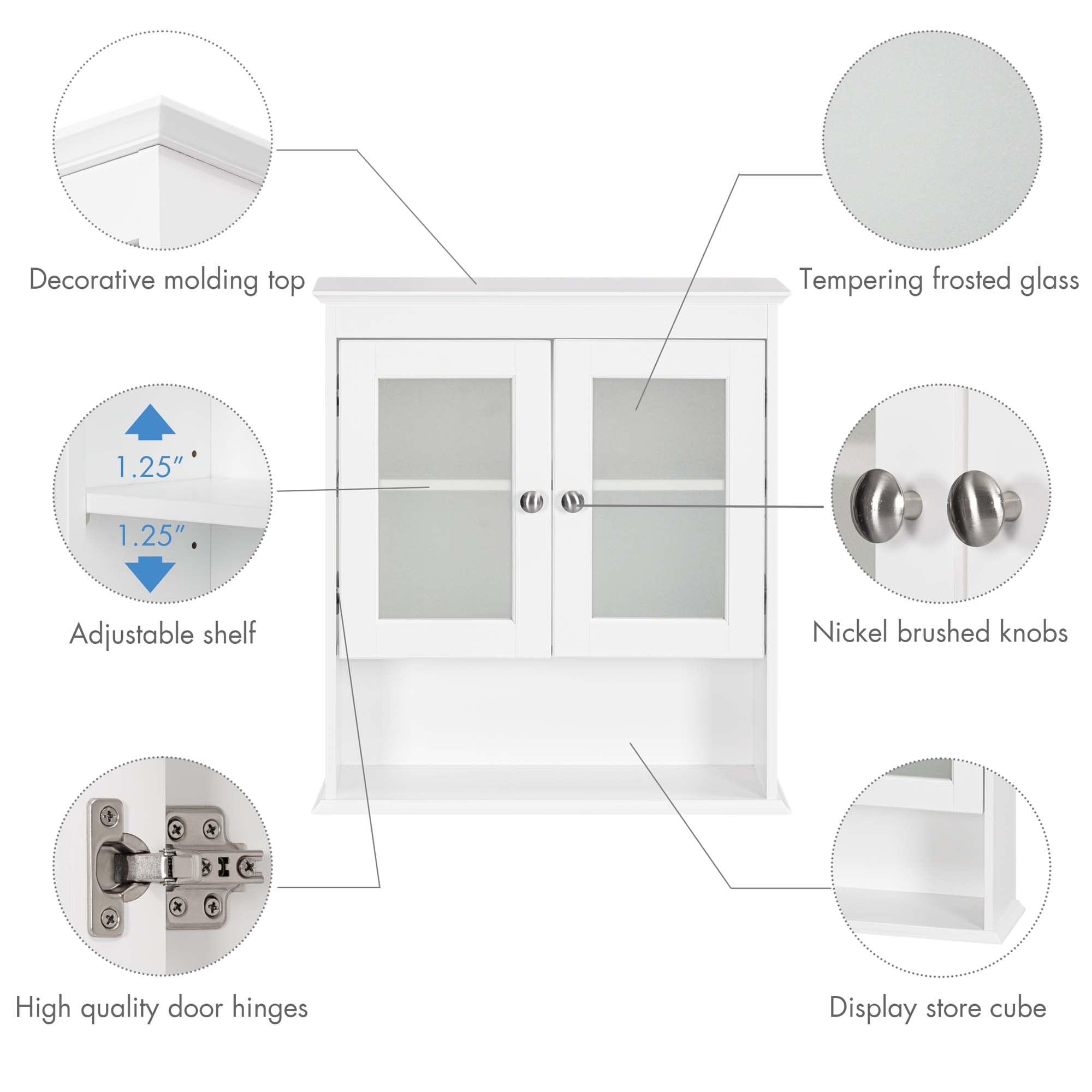 Snapklik.com : Spirich Bathroom Cabinet Wall Mounted, Medicine Cabinet Organizer