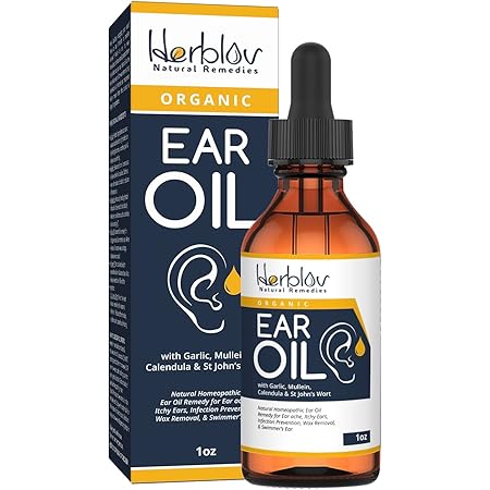Amazon.com: Organic Ear Oil for Ear Infections - Natural Eardrops for ...