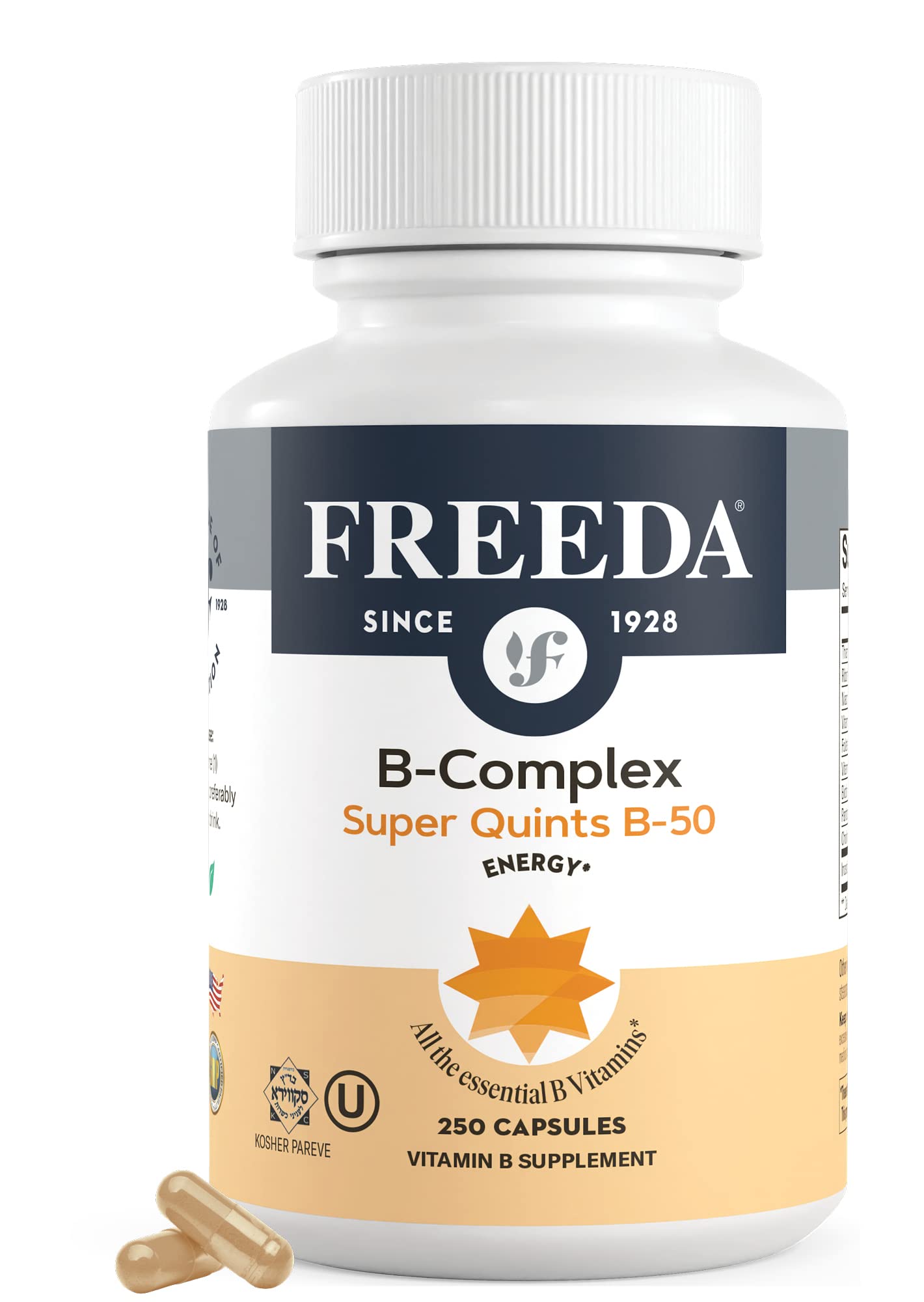 Amazon.com: FREEDA Vitamin B Complex - Kosher Super B Complex Vitamin ...