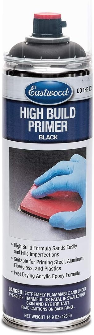 Eastwood High Build Primer 500ml Can - Black Aerosol for Steel Aluminum ...