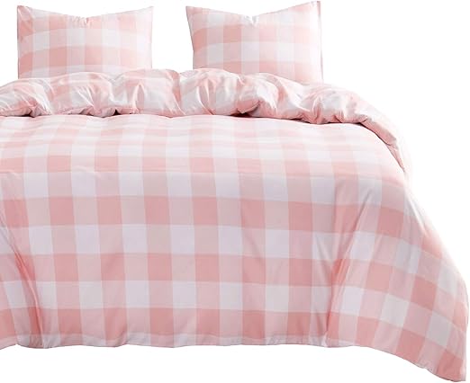 Amazon.com: Wake In Cloud - Gingham Comforter Set, Plaid Buffalo Check ...