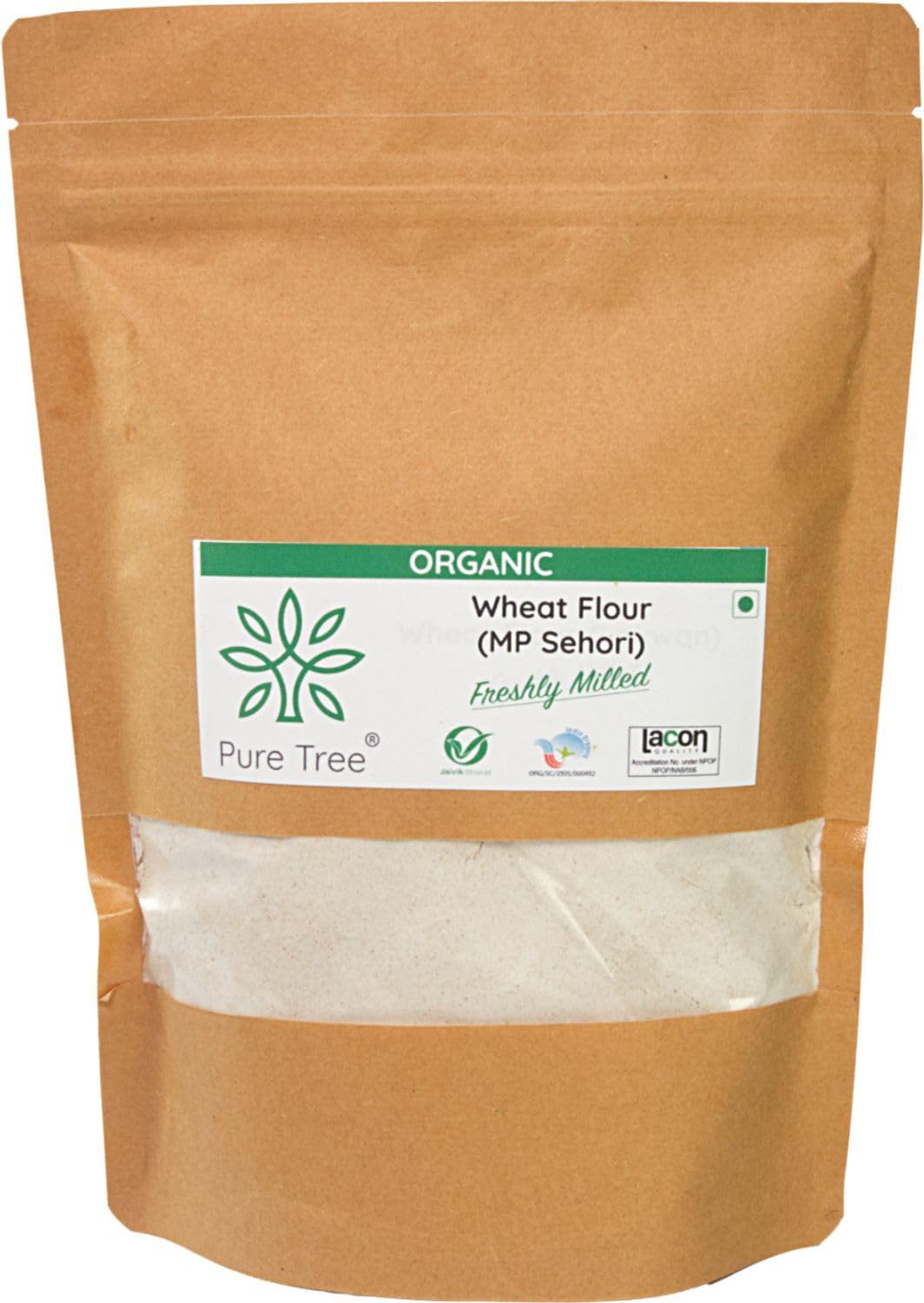 Pure Tree Certified Organic Freshly Milled Wheat MP Sihori Atta | 900 ...