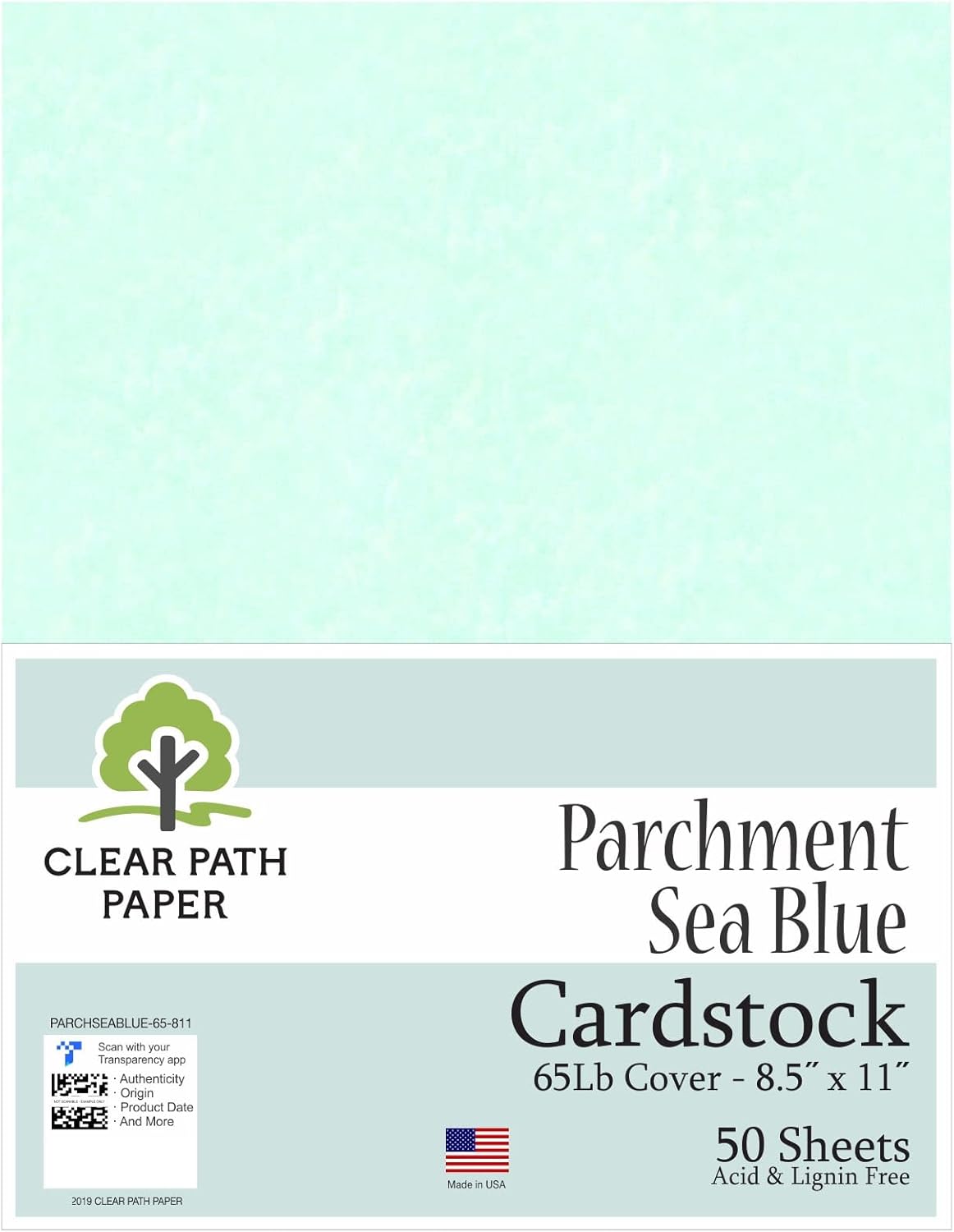 Parchment Sea Blue Cardstock - 8.5 x 11/21.6cm x 28cm - 65Lb Cover ...