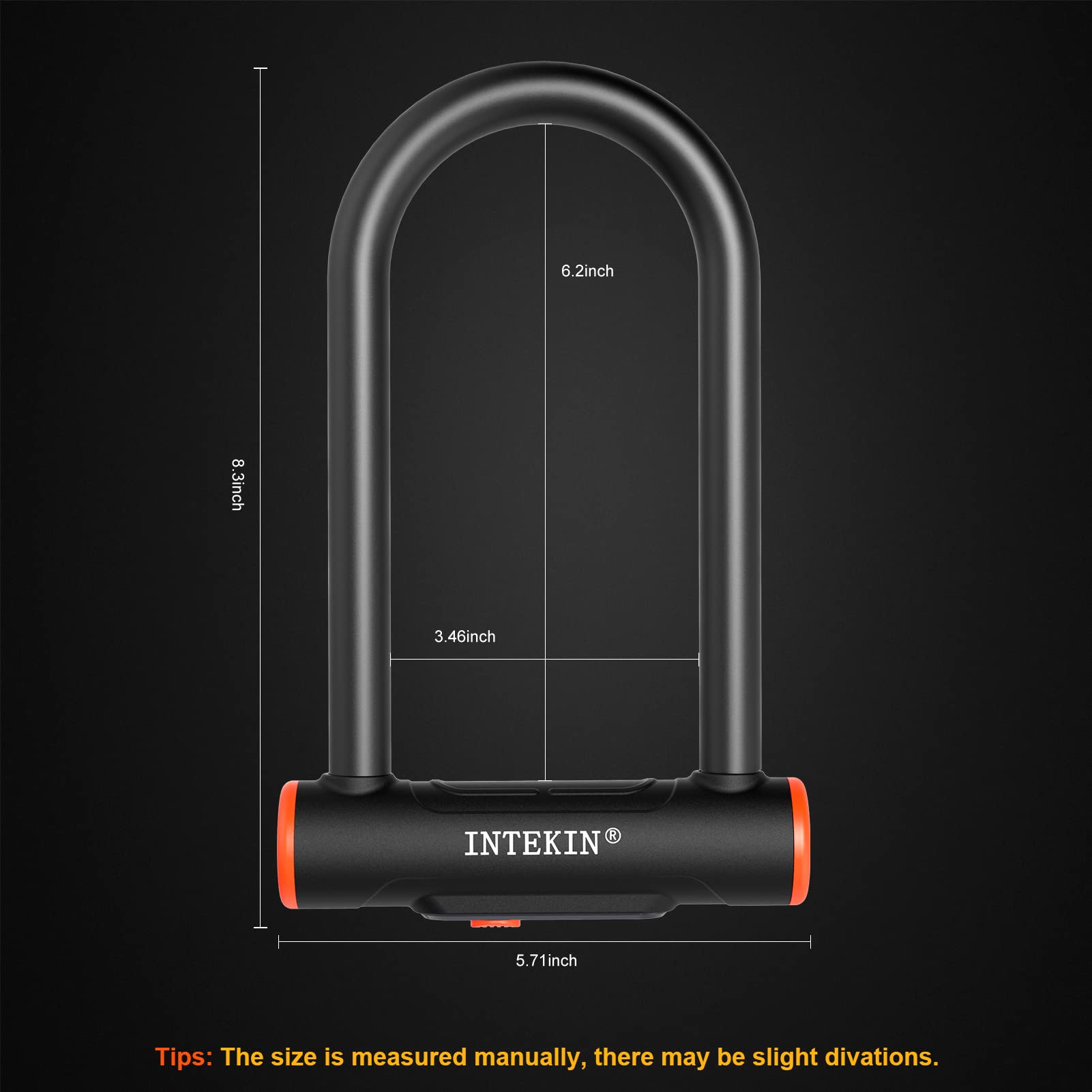 Snapklik.com : INTEKIN 16mm U Lock For Bicycle Heavy Duty