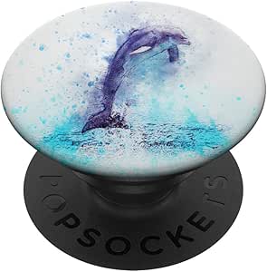 Amazon.com: Dolphin Pop socket Watercolor Ocean Sea Colorfull Blue ...