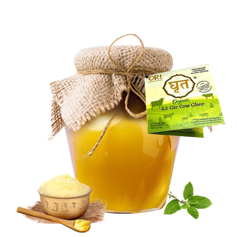 OR! OPTIMUM RESOURCES A2 Pure Cow Ghee 500 ml, Vedic Bilona Ghee ...