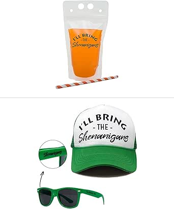 Amazon.com: Funky Junque 2 Pack I'll Bring The Foam Trucker Hat/Sunglasses & Drink Pouch Bundle ...