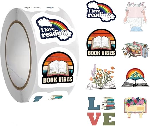Amazon.com: Love Reading Stickers (500Pcs), 8 Graphic Aesthetic Books ...